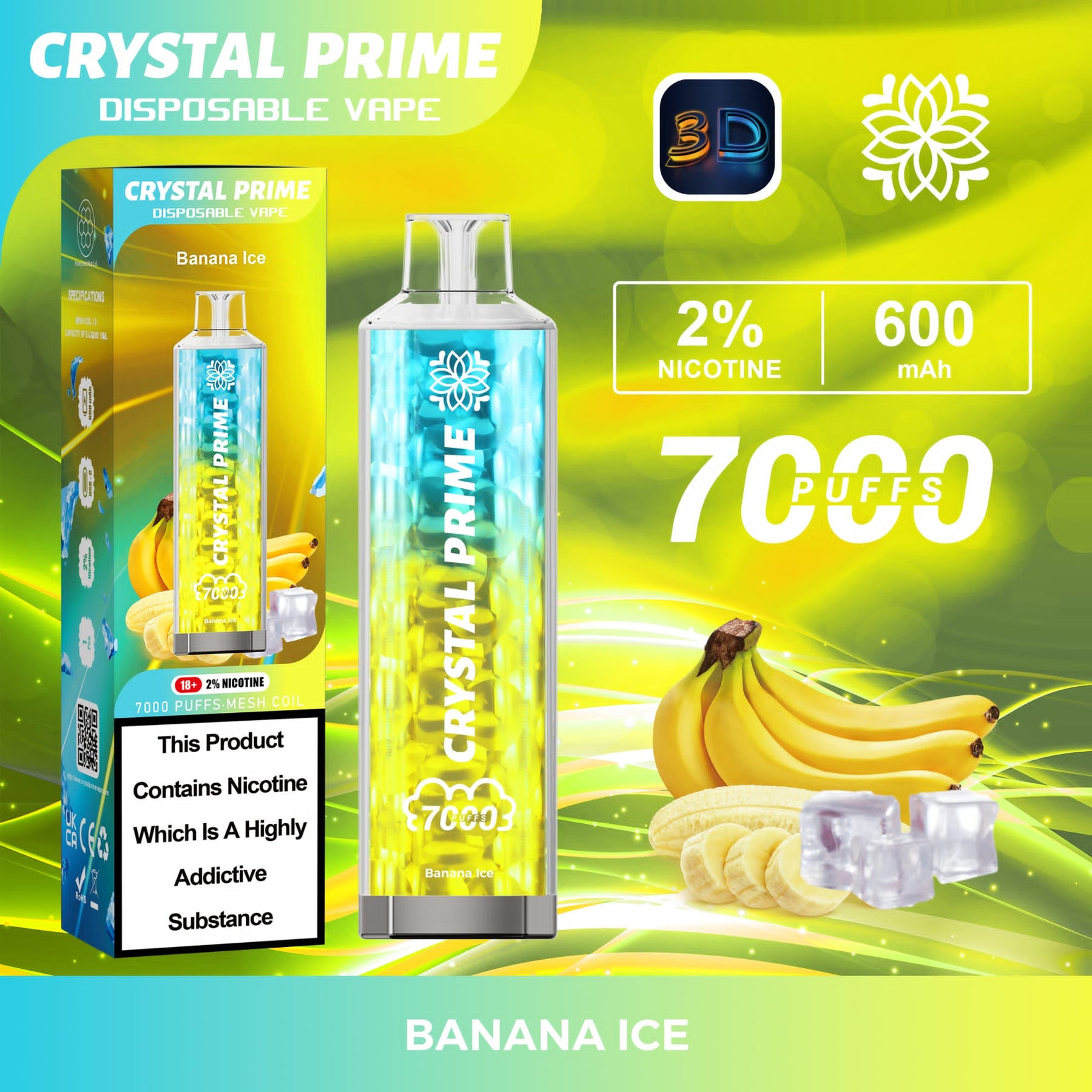 Crystal Prime 7000 Puffs Disposable Vape | Box of 10