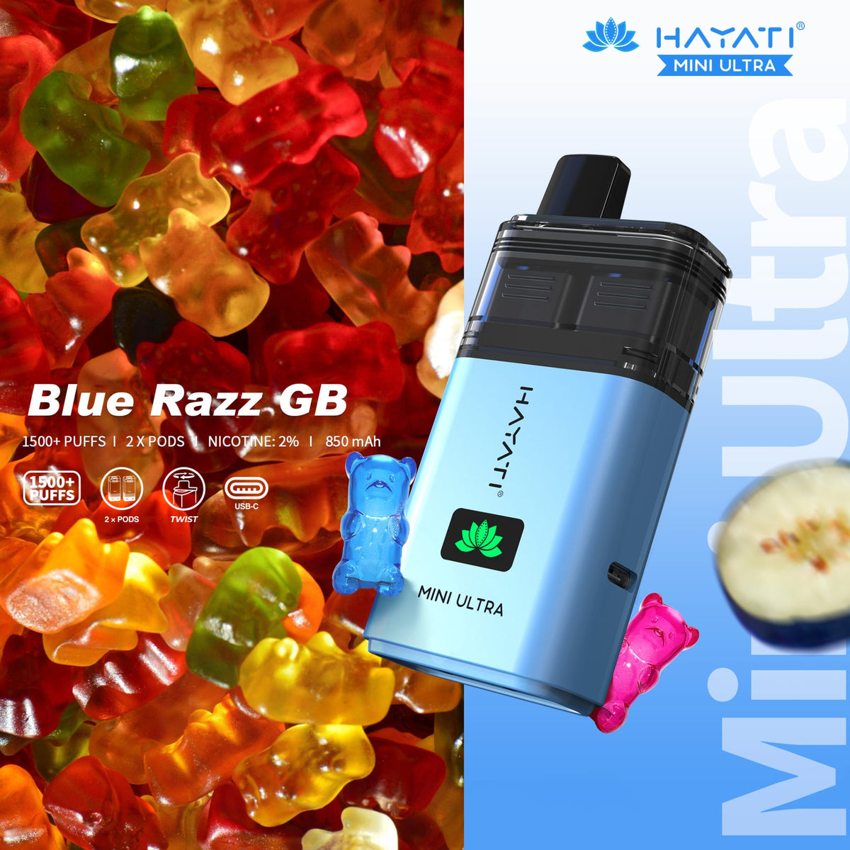 Hayati Mini Ultra 1500 Puffs - Disposable Vape Box of 5