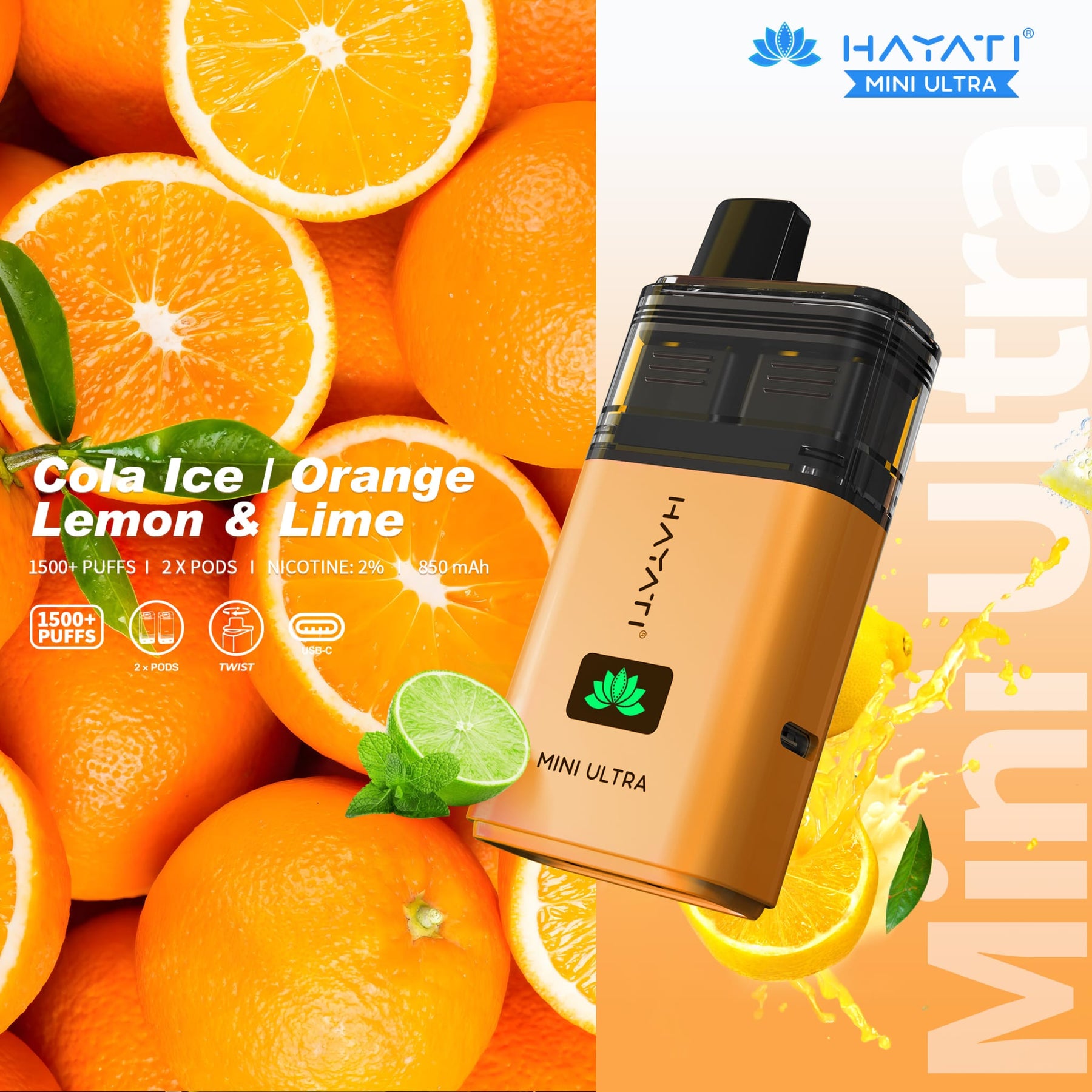 Hayati Mini Ultra 1500 Puffs - Disposable Vape Box of 5
