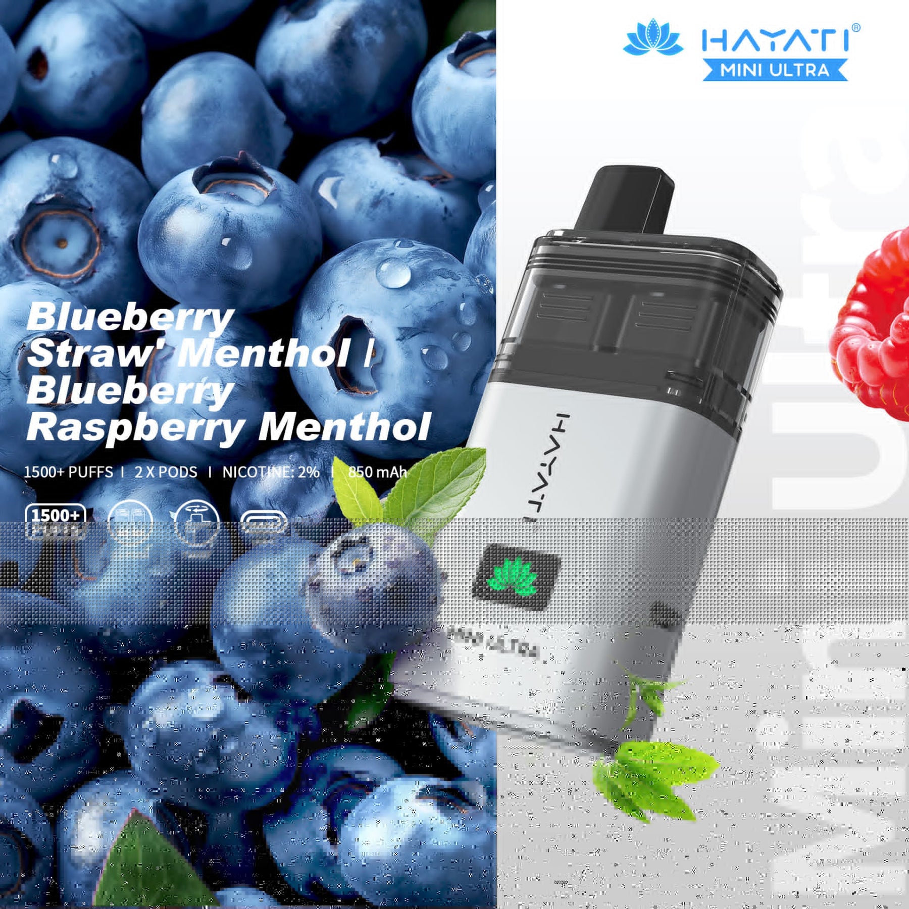 Hayati Mini Ultra 1500 Puffs - Disposable Vape Box of 5